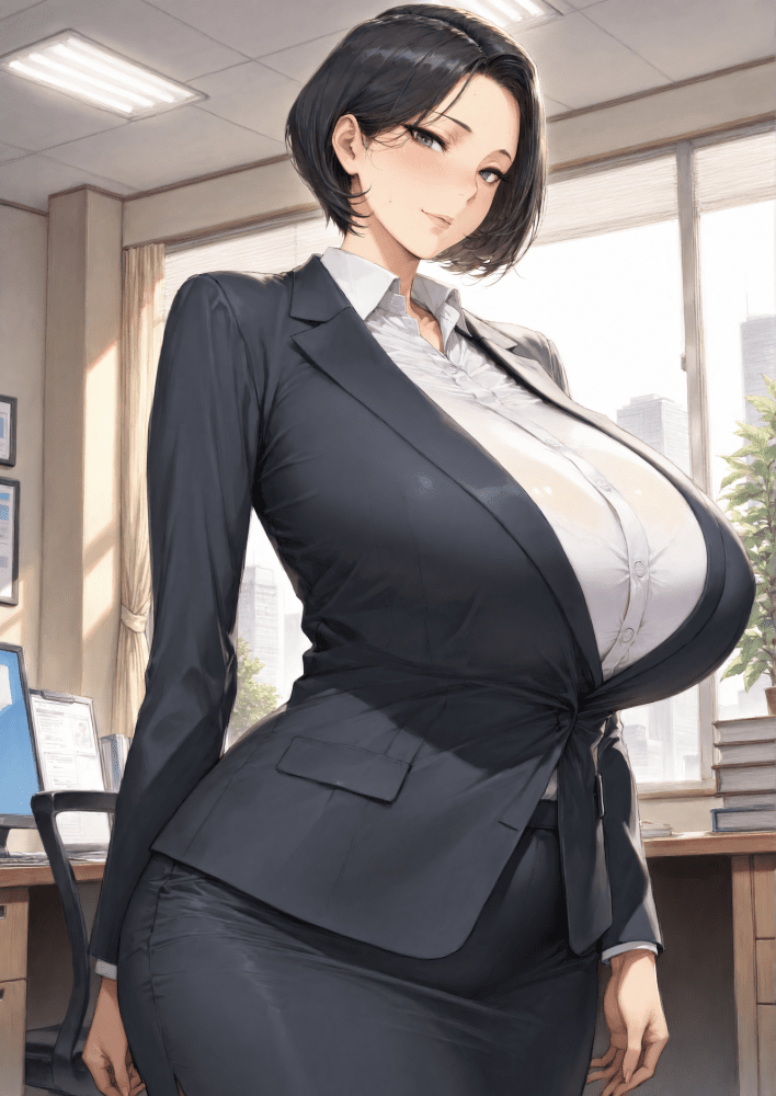 南国美代子⑭「はち切れんばかりのスーツ姿でご出勤」 - タンブルウィード松佐さんのイラスト作品 - アイス(Ai.s)